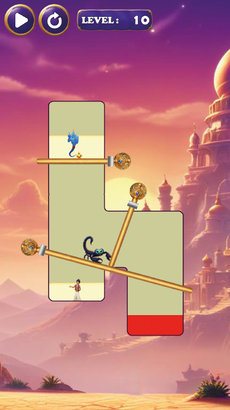 Pull The Key Rescue Aladin - HTML5 Construct3 Game by Pixel_Coderz